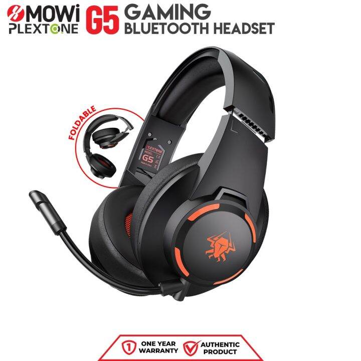 Plextone G5 Bluetooth Headset 45ms Low Latency Foldable Gaming Wireless ...