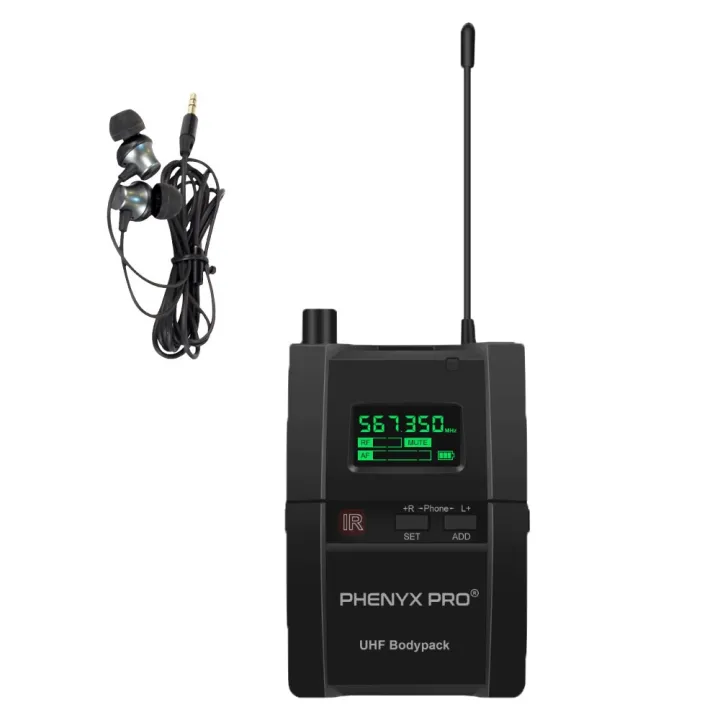 Phenyx Pro PTM-10 Stereo Wireless In Ear Monitor System Bodypack Receiver,530Mhz-580Mhz ...