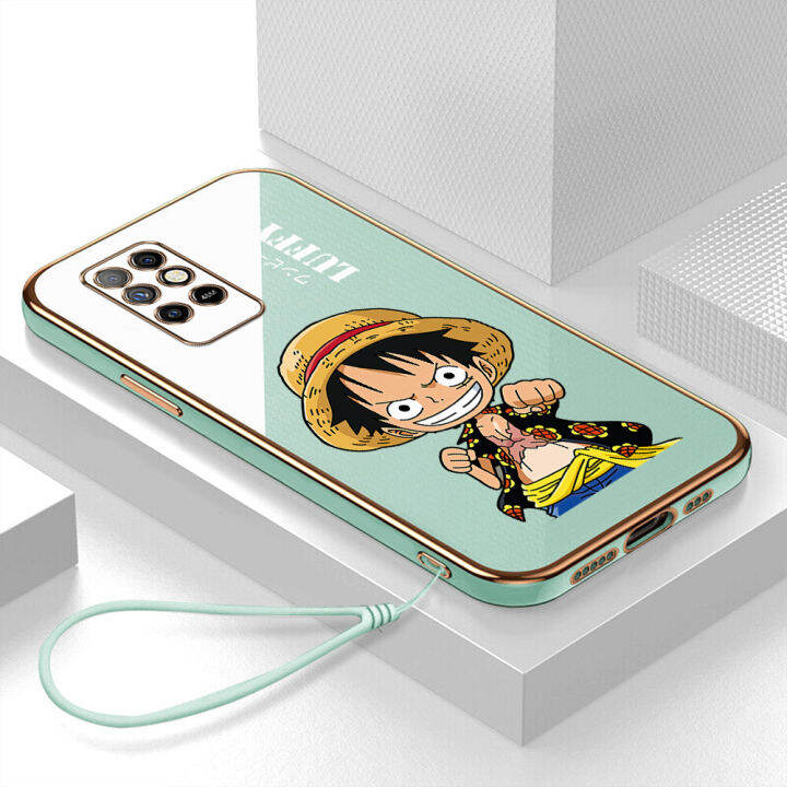 เคสโทรศัพท เคส Infinix Note 8i Case การ์ตูนลูฟี่หรูหรา 6D ชุบซิลิโคน ...