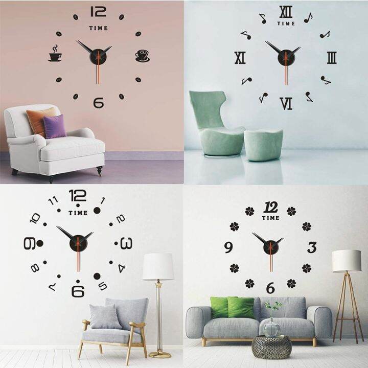 In Wall 3D Acrylic DIY Large Wall Clock Sticker Metal | Lazada PH