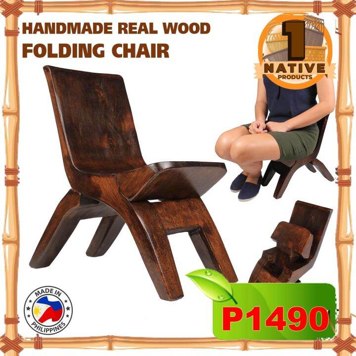 1NativeProducts Solid Wood Folding Chair - 1pc Handcrafted Bangkito ...