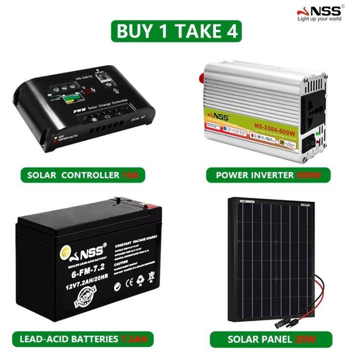 6944xgKz NSS solar complete set: 20W solar panel 10A solar charger ...