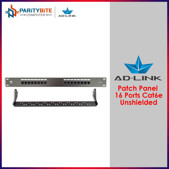 Ad-Link 16 Port Cat6e/Cat6 Patch Panel Fully Loaded 1RU Unshielded | Lazada PH