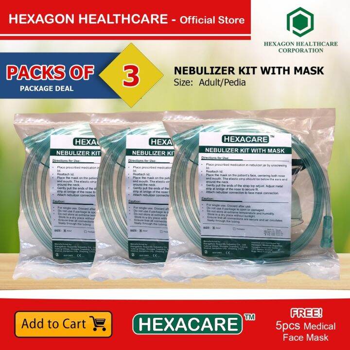NEB01B3S - Nebulizer Kit w/ (HEXACARE) ADULT Size of 3 | Lazada PH