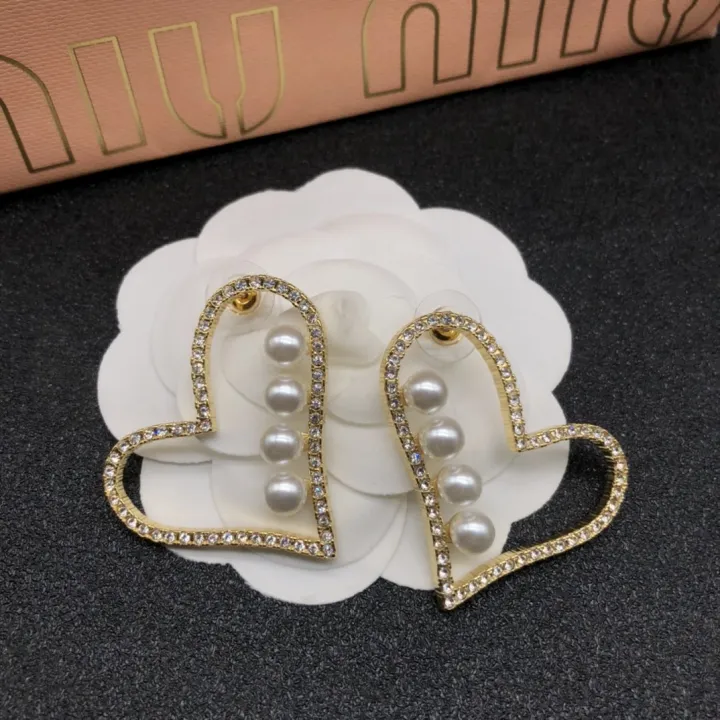 Miumiu ต่างหูแฟชั่นสำหรับผู้หญิง,ต่างหูแบรนด์เนมของขวัญเครื่องประดับ ...