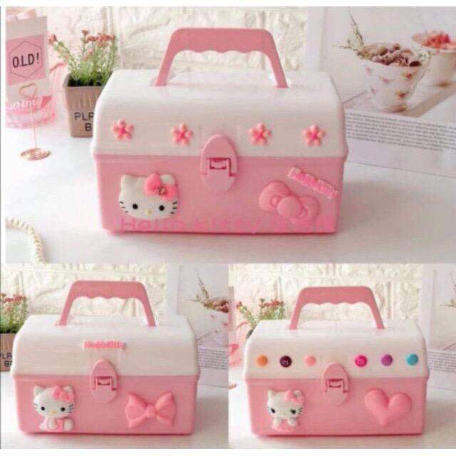 👉READY STOCK👉🇲🇾 Hello Kitty Plastic Container Storage Gift Toy Box For ...