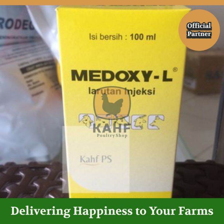Medoxy L 100 ml Injeksi Antibiotik Unggas Ayam Sapi Kambing Kuda Kucing ...