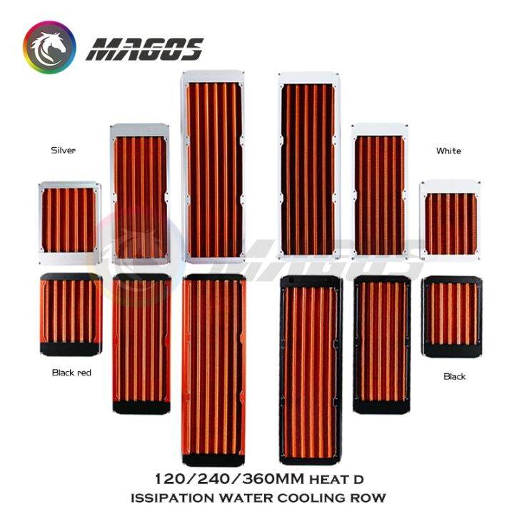 9 Full Copper Water Cooling Radiator 120 240 360Mm Red Fin Water-Board ...