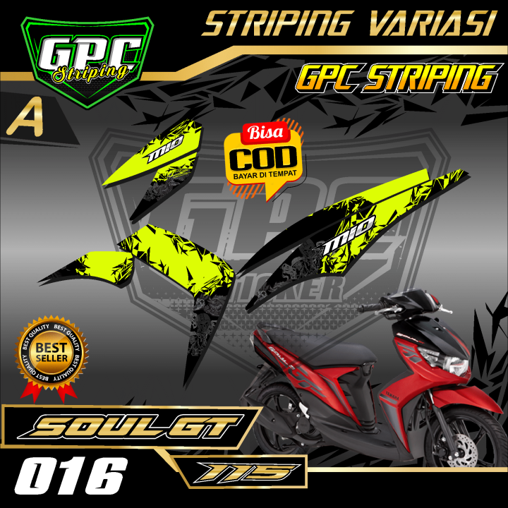 Striping Sticker Mio Soul GT 115- Variasi List Motor Desain Bercak ...