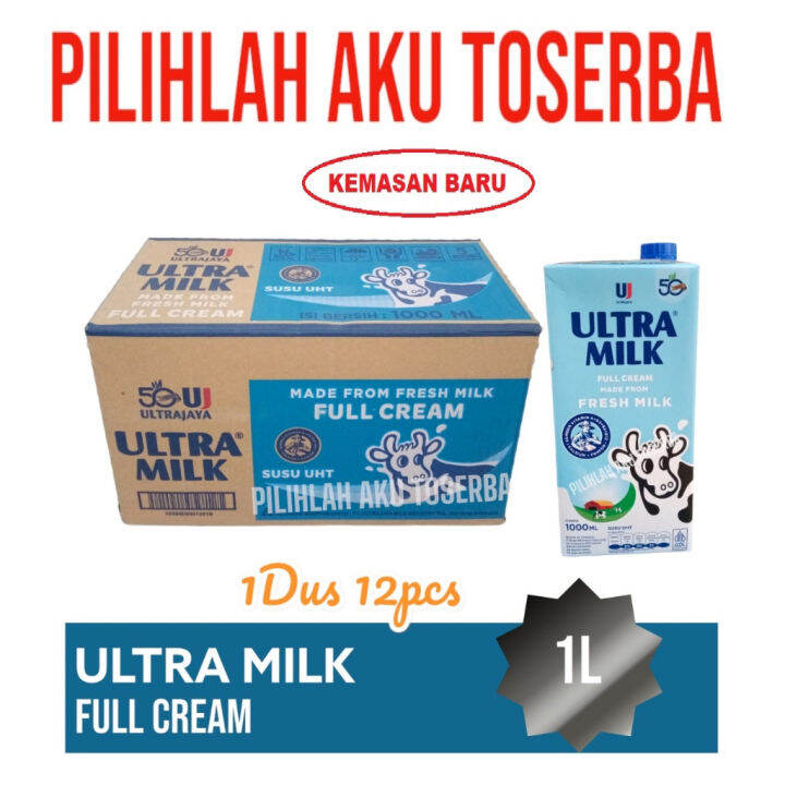 SUSU ULTRA FULL CREAM 1 LITER - (1 DUS ISI 12 PCS) | Lazada Indonesia