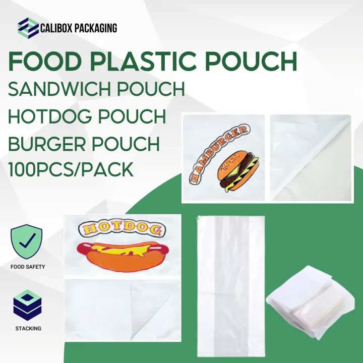 Calibox Packaging Plastic Burger Pouch Hotdog Pouch Sandwich Pouch ...