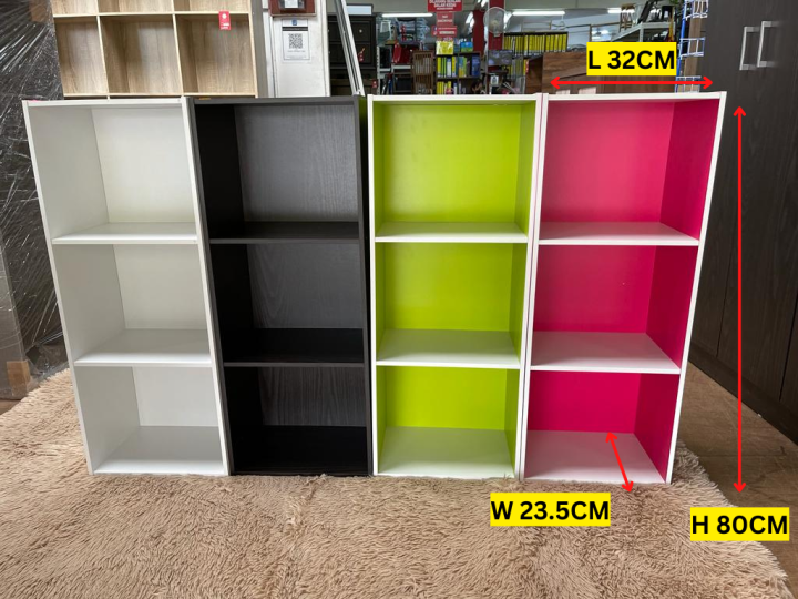 (PERABOT ANN) COLOUR BOX / BOOKSHELF / STORAGE CABINET / 3 SHELF ...