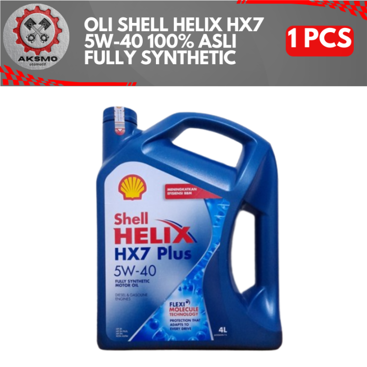 Oli Shell helix HX7 5W-40 100% asli fully synthetic SN plus 4 liter ...