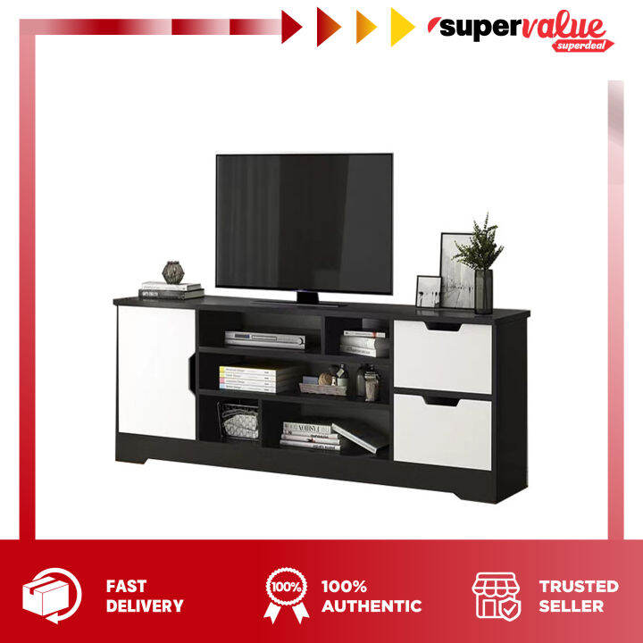 SuperValue TV Cabinet Floor Mounted TV Rack with Drawers And Door ...