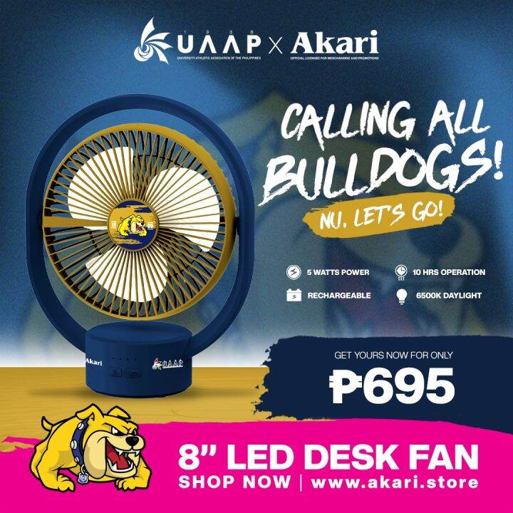 AKARI X UAAP [ NU ] - 8" Rechargeable Elliptical Fan w/ LED | Lazada PH