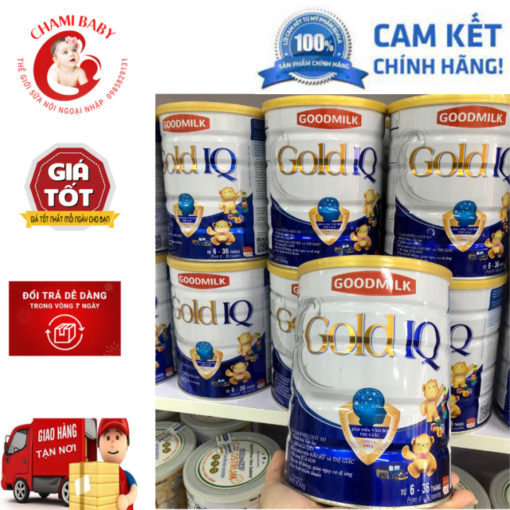 Sữa bột GOLD IQ GOODMILK lon 900g (6-36 tháng) phát triển não bộ, thị ...