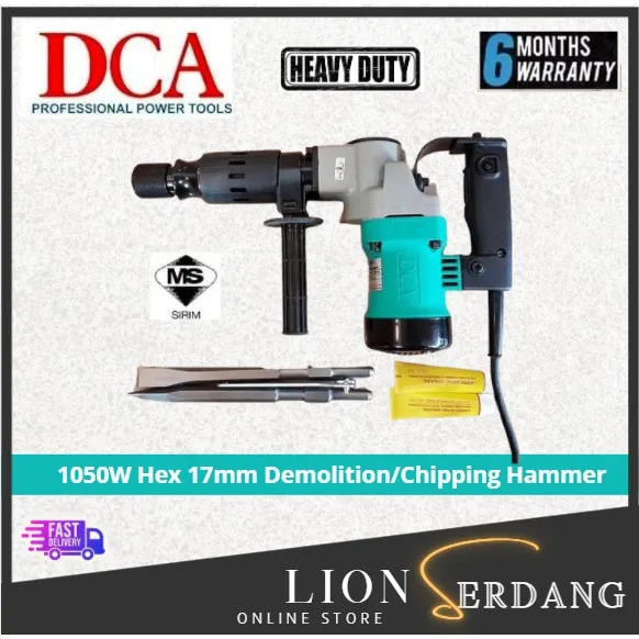DCA AZG6 1050W HEX 17MM HEAVY DUTY DEMOLITION / CHIPPING HAMMER - SIRIM ...