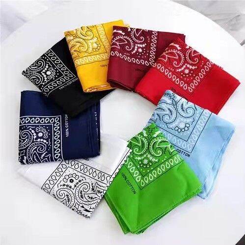 Assorted Color Scarf Hip-Hop Korean Retro Handkerchief Multifunctional ...