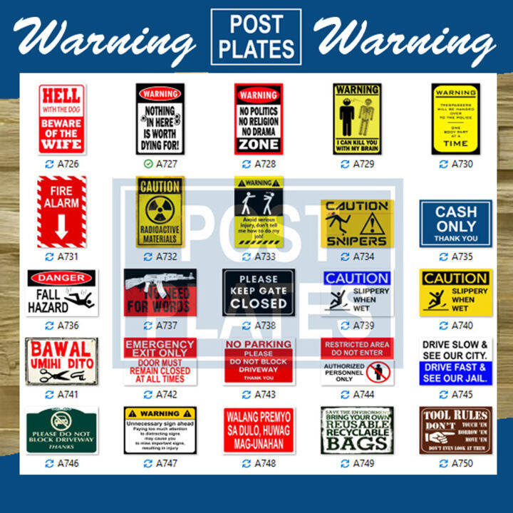 Signage (726-750 Warning) Aluminum Metal Plates | Lazada PH