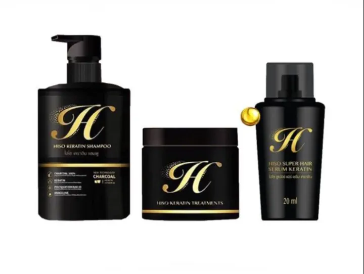 Hiso keratin แชมพู +ทรีทเม้นท์ (ขนาด : 300ml.)+เซรั่ม 20ml. (1 ชุด 3ชิ้น ) | Lazada.co.th