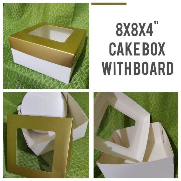 8x8x4 Cake Box With Board ( 5 sets ) | Lazada PH