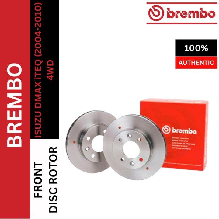 GENUINE BREMBO FRONT BRAKE DISC ROTOR ISUZU DMAX iTEQ (2004-2010) 4WD | Lazada