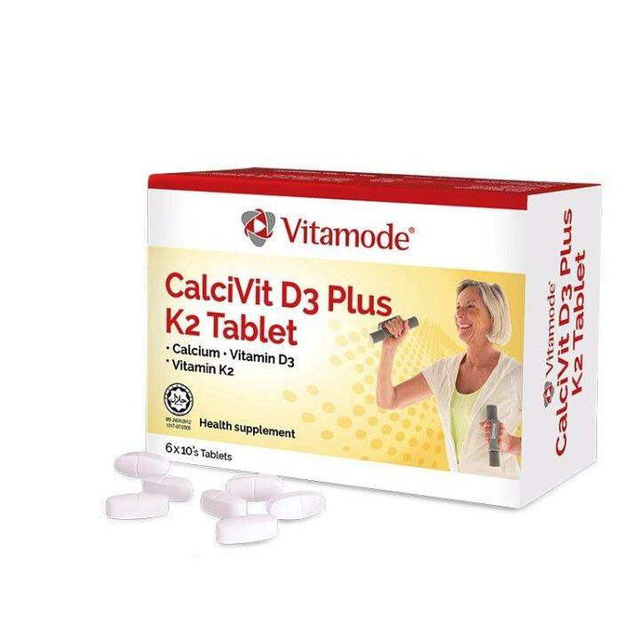 Vitamode Calcivit D3 Plus K2 Tablet (6x10's Tablets) (For Bones) | Lazada