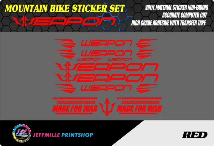 Weapon bikes sticker set for mtb roadbikes | Lazada PH