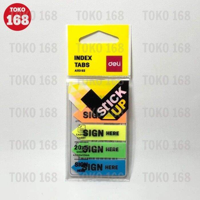 DELI Index Tabs / Post It / Sticky Notes Sign Here Warna A11302 (SET ...