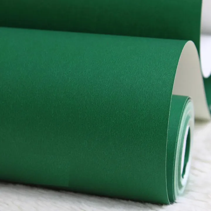 GREEN WALLPAPER Self-adhesive Wallpaper Waterproof Pvc With Glue Plain ...