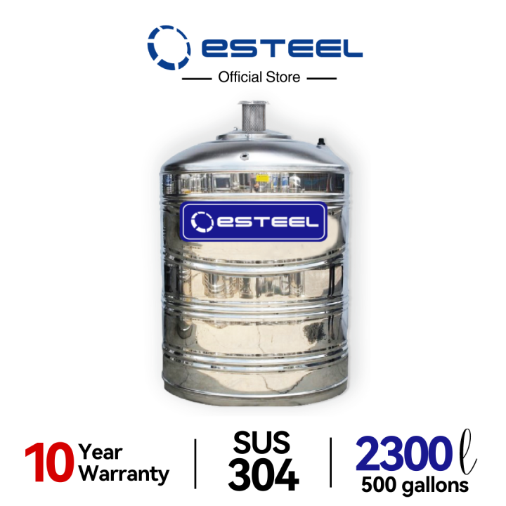 eSteel 2300L / 500 Gallons Stainless Steel Water Storage Tank / Tangki Air - Vertical Flat ...