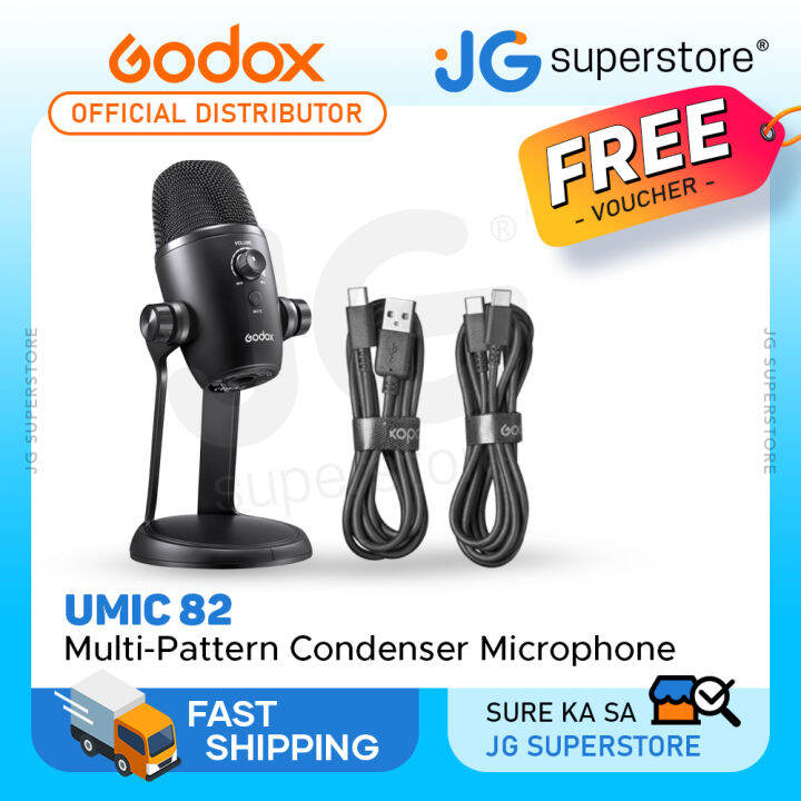 Godox uMic 82 USB Condenser Microphone with 4 Pick-Up Patterns with Three Capsule Array, Mic ...