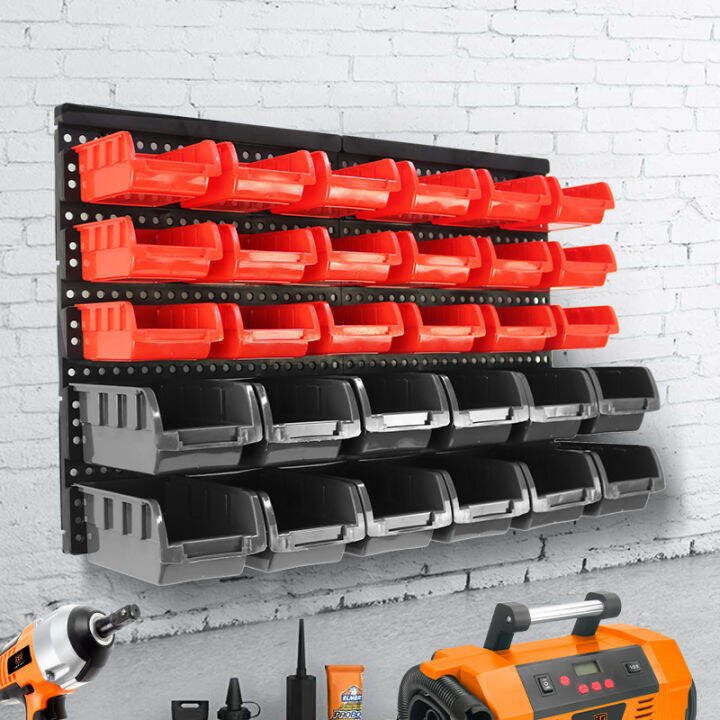 30 Pcs Wall Mounted Industrial Plastic Storage Boxes Wall Plastic Tool ...