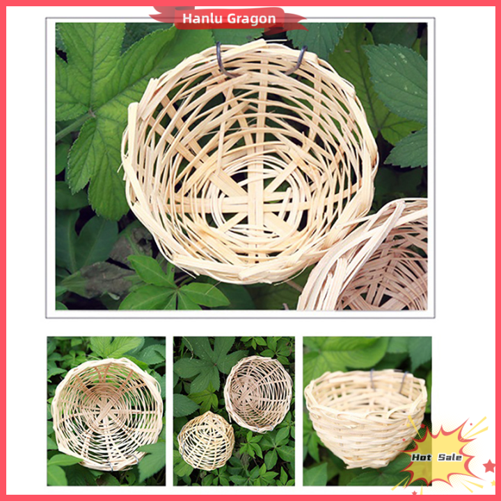 Hanlu Handwoven Bamboo Bird Nest Cage House Hatching Breeding Cave for ...