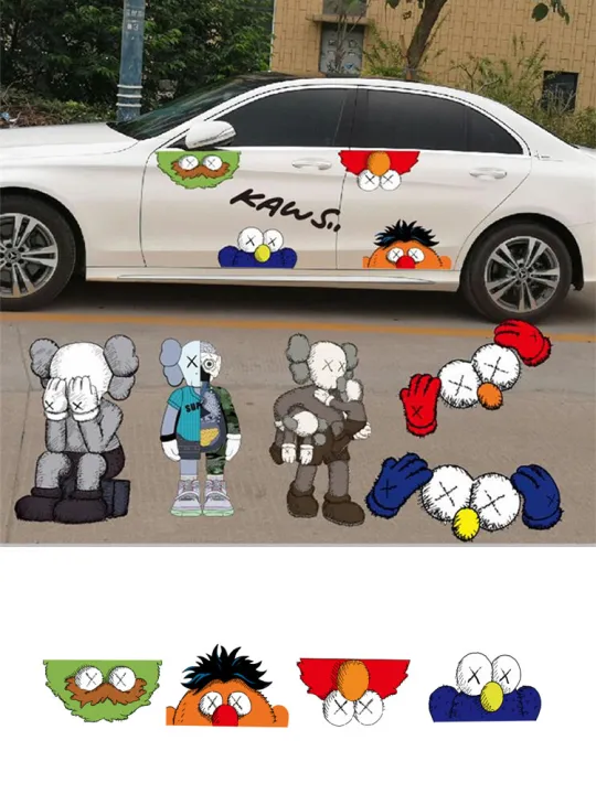 Sesame street car stickers scratches block fun doll cartoon car ...