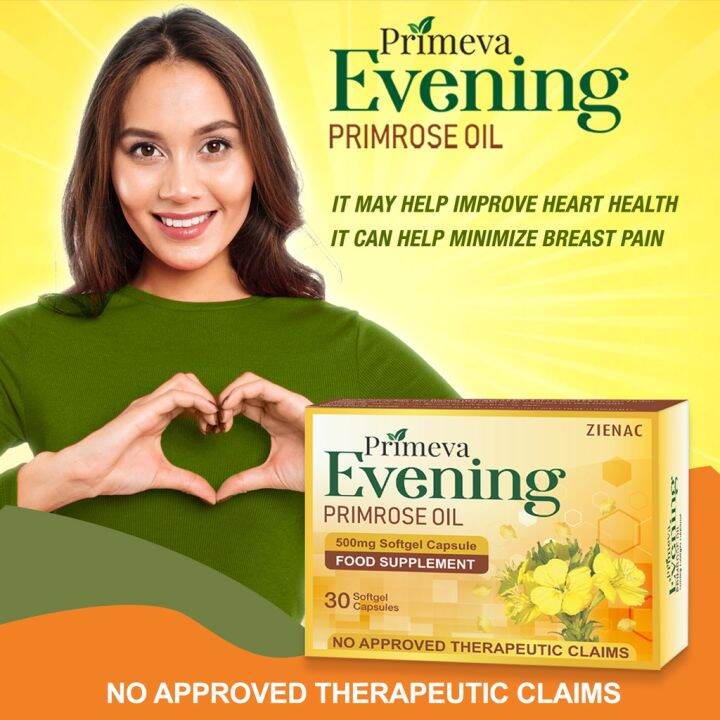 BUY 1 GET 1 PRIMEVA Evening Primrose Softgel 30 Softgel 500mg FDA PH ...