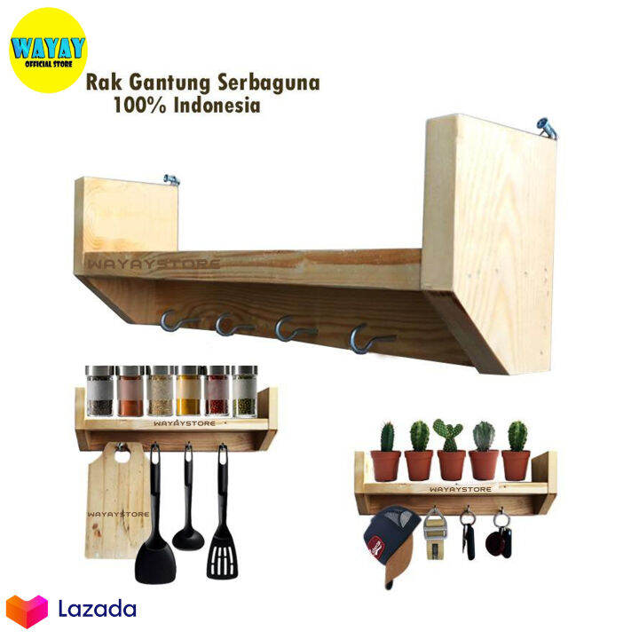 Rak Bumbu Gantung Kayu Rak Capstock Bumbu Bumbu Tempat Bumbu Wadah ...