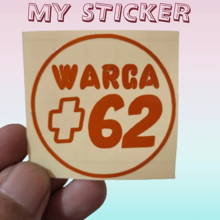 CUTTING STIKER LOGO WARGA + 62 , sticker variasi HP LAPTOP MOTOR MOBIL ...