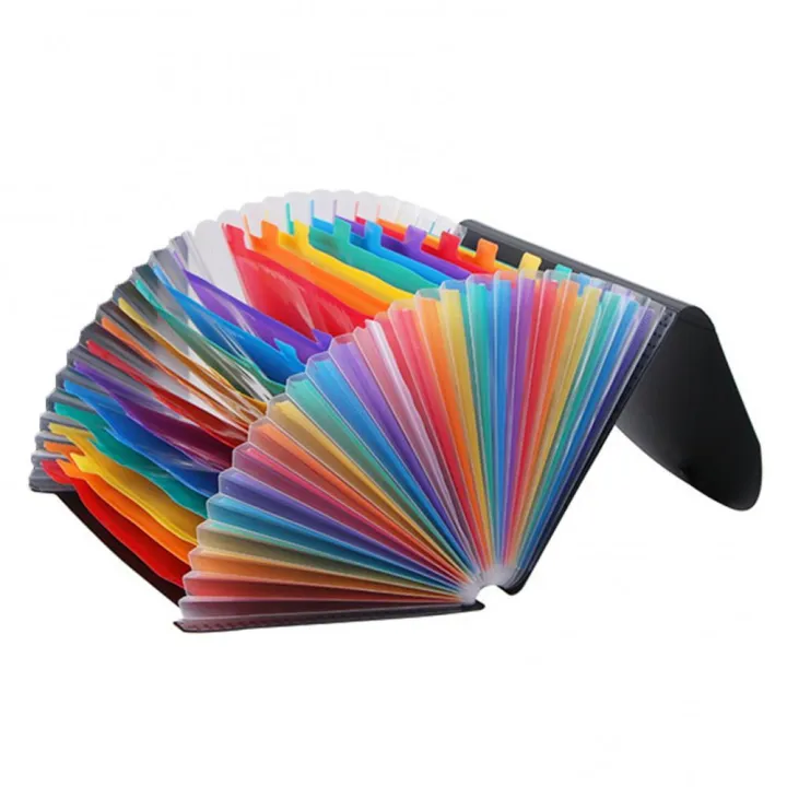 A4 Rainbow File Folder 12/24 Grids Portable File Organiser Self ...