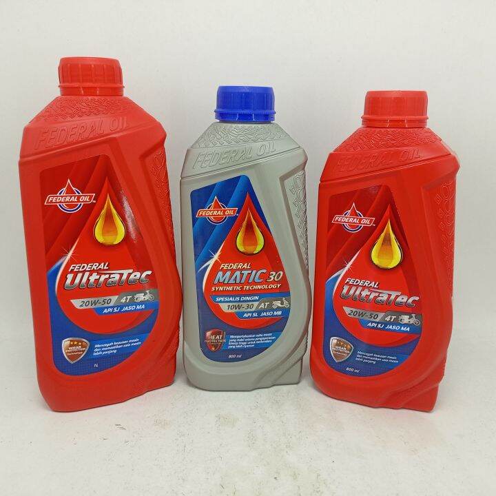 Oli Federal Ultratec 4T 20W 50 Ukuran 1 Liter Dan 800ml Oli Federal ...