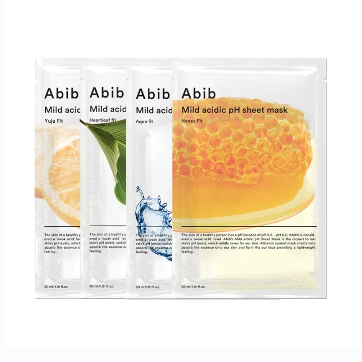 [ABIB] MILD ACIDIC PH SHEET MASK 10pcs Honey Fit / Heartleaf Fit / Yuja Fit / Aqia Fit | Lazada