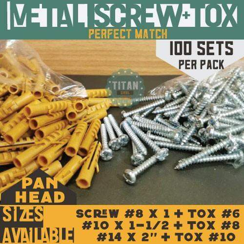 2023 100 SETS - Metal Screw with Tox 6 8 10 | Lazada PH
