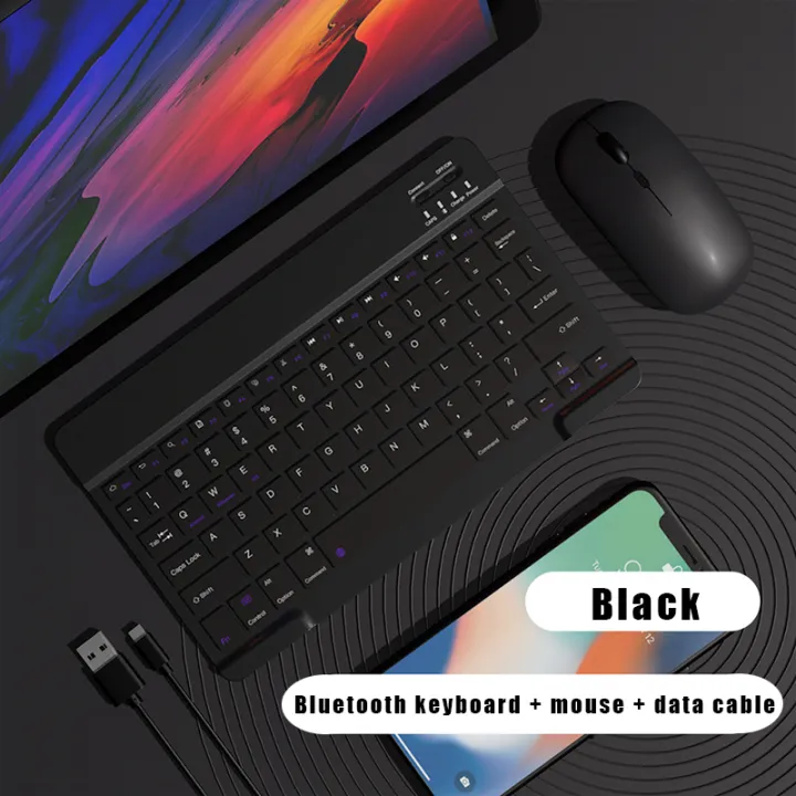 【COD】Macaron 10 Inch Wireless Keyboard Bluetooth Keyboard Mouse Set ...