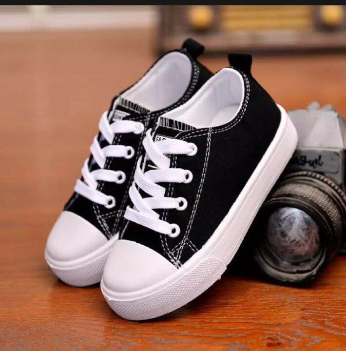 Sepatu anak sekolah sd terbaru/sneaker polos hitam/sepatu sneaker anak ...