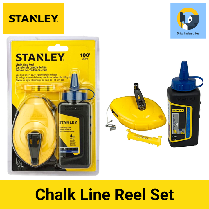 Stanley Chalk Line Reel Set 47-443 Refill Chalk Included Blue Marking ...