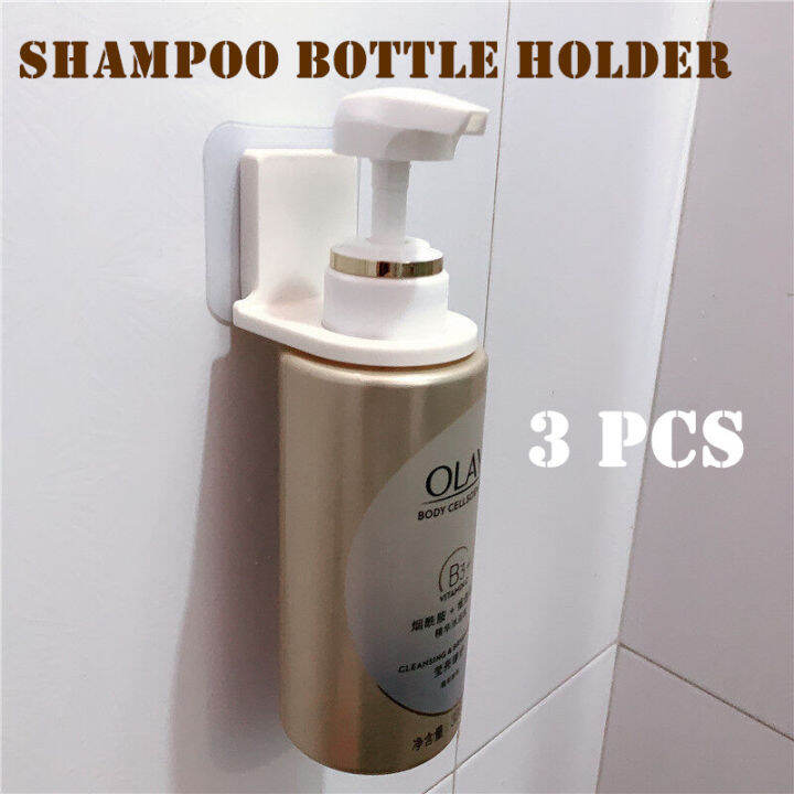 3 PCS Shampoo Shower Gel Bottle Holder Shelves Hanger Waterproof Wall ...