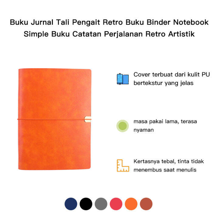Buku Jurnal Tali Pengait Retro Buku Binder Notebook Simple Buku Catatan ...