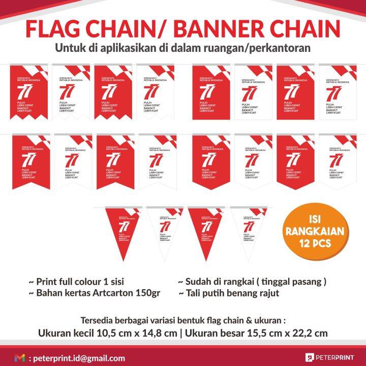 Flag Chain / Bendera Dekorasi Kemerdekaan RI ke 77 | Lazada Indonesia
