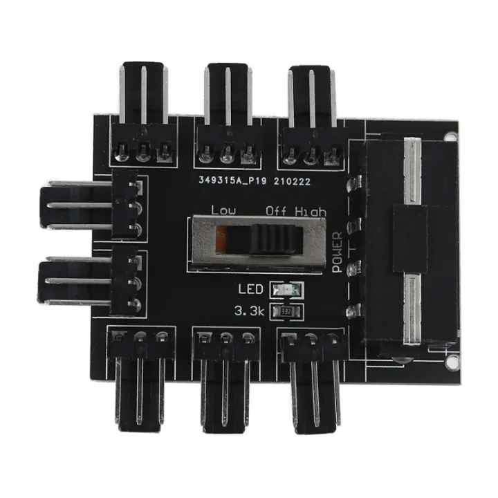 Multi Way Splitter Cooler Cooling Fan Hub PC SATA 1 to 8 3 Pin 12V ...
