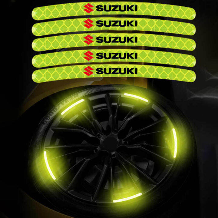 🏍️ FOR MOTOR LOGO ~ Stylish Reflective Wheel Rim Strips Sticker Neon ...